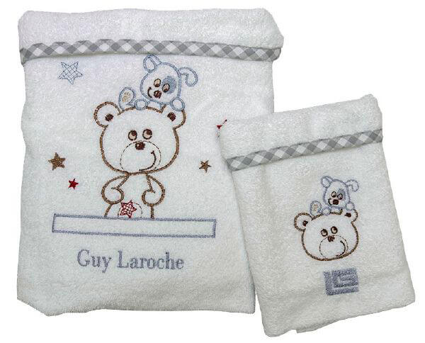 Βρεφικες Πετσετες Μπανιου Guy Laroche 630 Με Κεντημα (2τμχ) - Λευκα ...