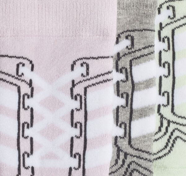 Καλτσες Adidas Performance Ankle Socks 3p Ροζ/γκρι/πρασινες - Καλτσες ...