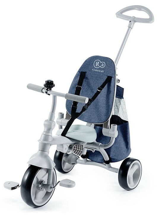 Τρικυκλο Ποδηλατο Με Λαβη Ελεγχου Kinderkraft Jazz 4 Σε 1 Denim ...