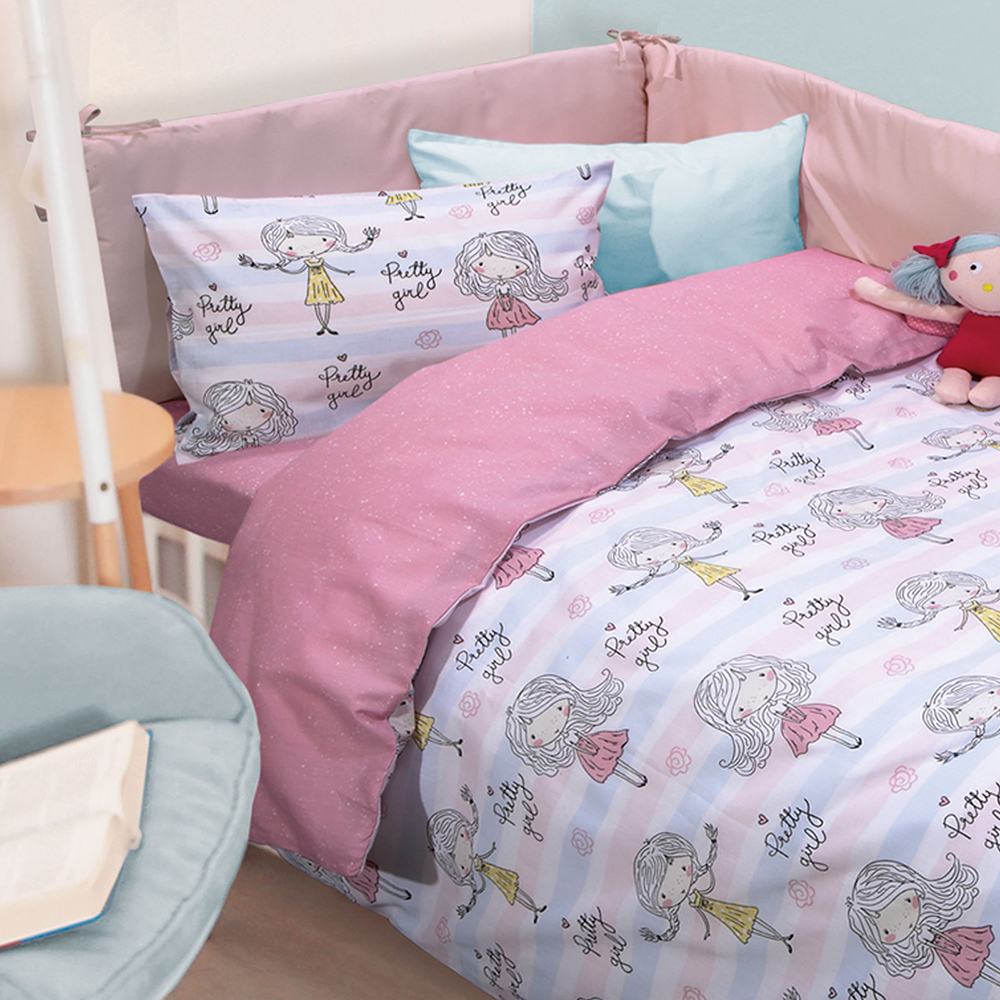 Σετ Σεντονια Κουνιας Das Home Array Baby Fun Ροζ-γαλαζιο-λευκο ...