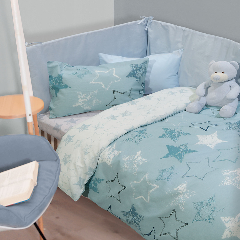 Σετ Σεντονια Κουνιας Das Home Array Baby Fun Γαλαζιο-μπλε-λευκο ...