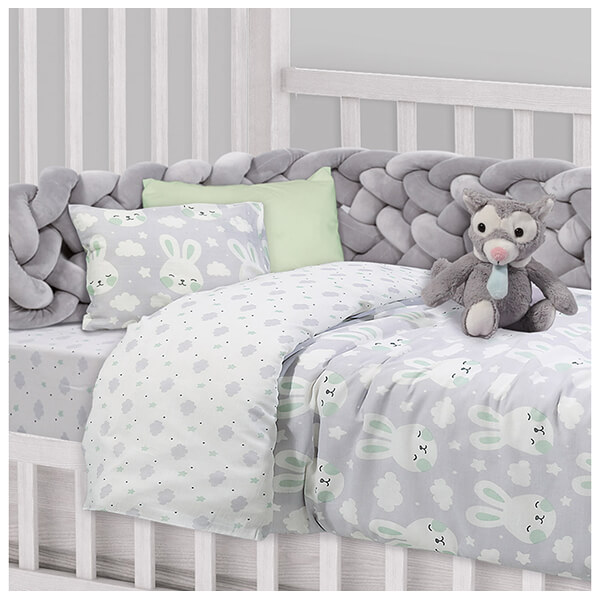 Σετ Σεντονια Κουνιας Das Home Array Baby Fun 4823 Μεντα/γκρι/λευκο ...