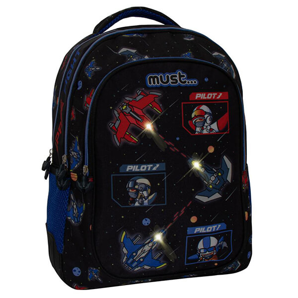 Σχολικη Τσαντα Πλατης Δημοτικου Must Space Battle 3 Θηκες - Σχολικες ...