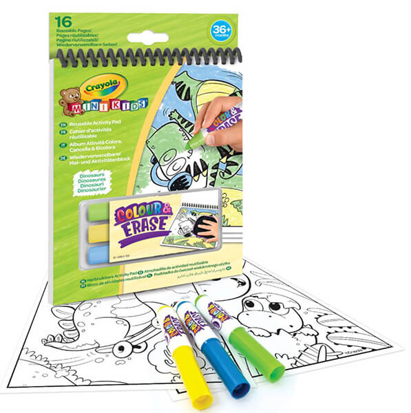 Crayola Mini Kids Σετ Χρωματιζω Ξανα & Ξανα Δεινοσαυροι - Γραφικη υλη ...
