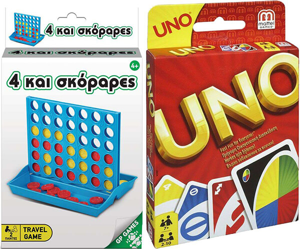 Σετ Παιχνιδιων Ταξιδιου Uno & Travel Game: 4 Και Σκοραρες - Παιχνιδια ...