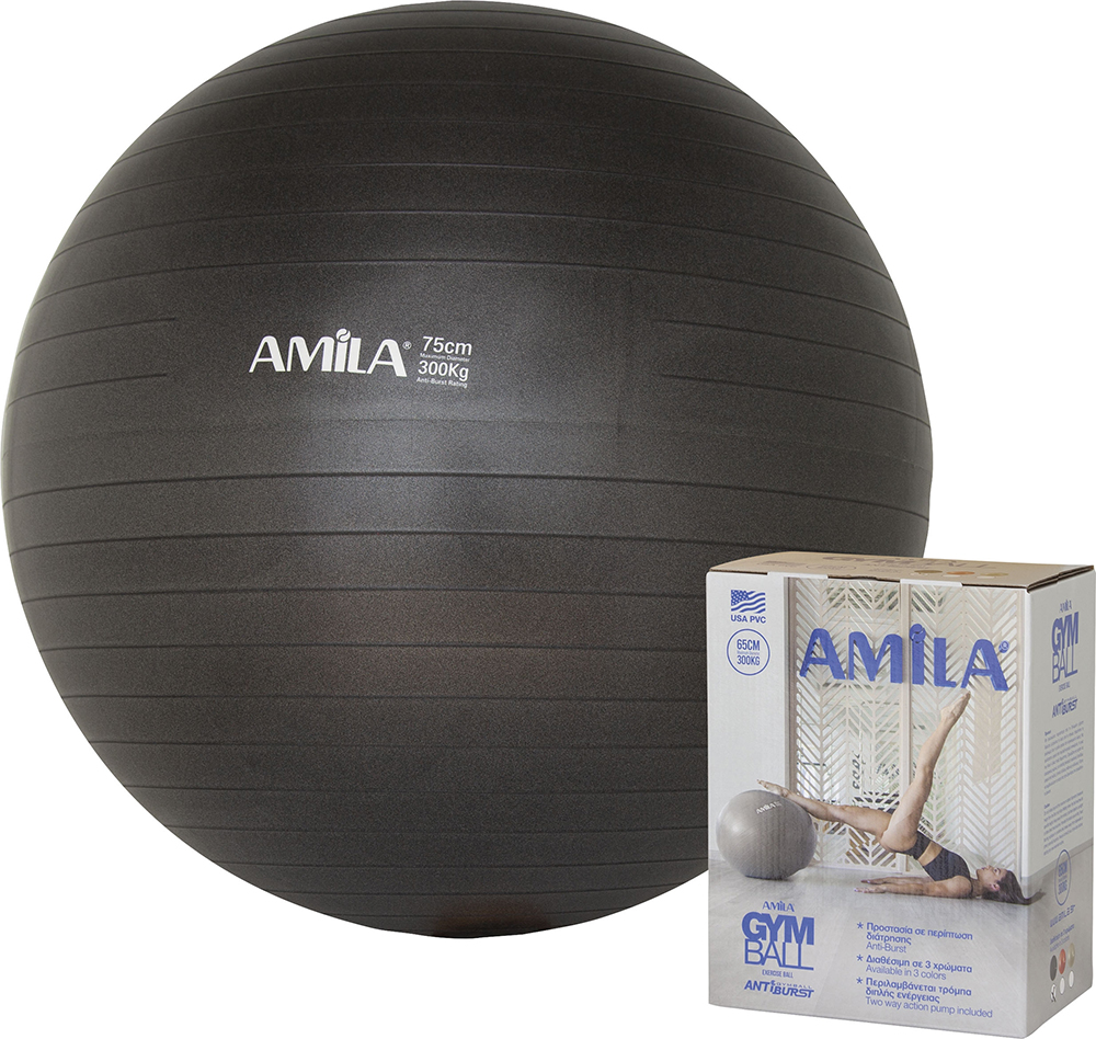Μπαλα Γυμναστικης Amila Gymball 95865 Μαυρη (75 Cm) - Training-ανδρας ...