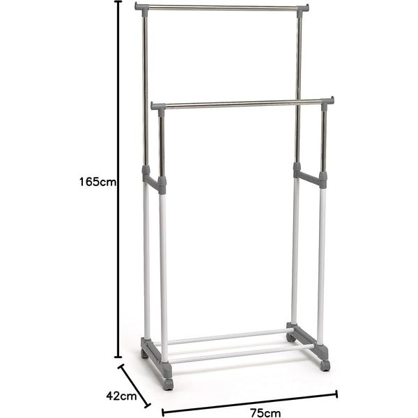 Ραγα Κρεμασματος Ρουχων Domopak Living Διπλh (75x42x90-160cm) - Crazy ...