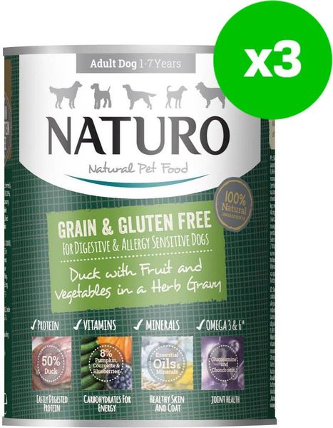 Σετ Κονσερβα Σκυλου Naturo Grain & Gluten Free Παπια-βατομουρα ...