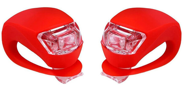 Φωτακια Σιλικονης Silicone Led Bike Light (2 Τεμαχια) Κοκκινο/κοκκινο ...