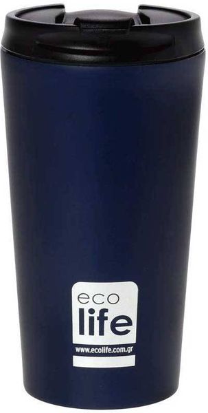 Ποτηρι Θερμος Ecolife Coffee Thermos Blue Black Matte 370ml - Crazy ...