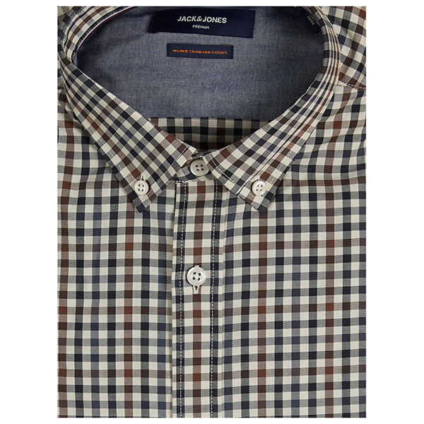 Πουκαμισο Jack & Jones Jprblugreg Gingham Καρο 12241947 Μπεζ/καφε ...