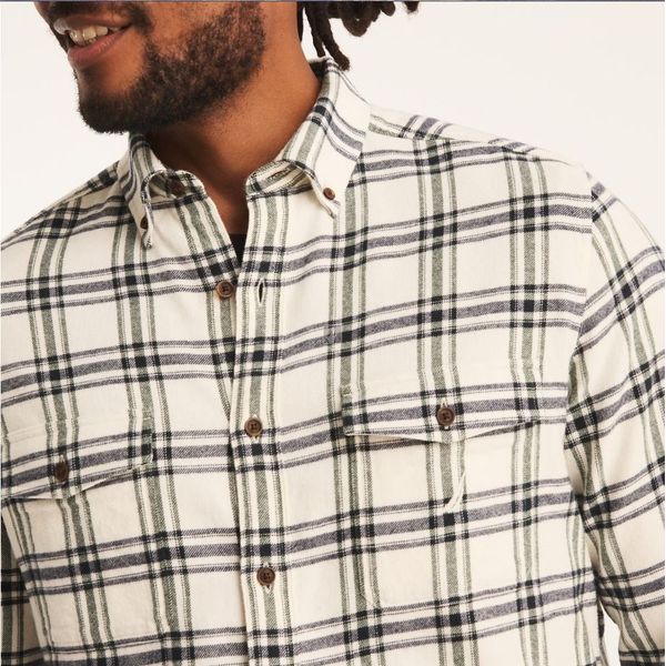 Πουκαμισο Nautica Flannel Καρο W47312 1ma Εκρου/μαυρο - Ανδρας ...