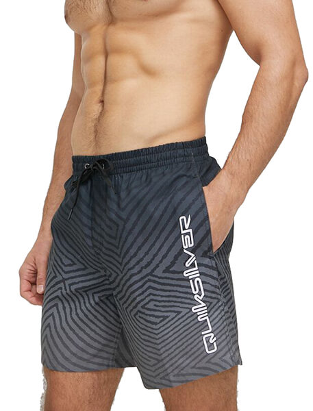 Boxer Quiksilver Everyday Warped Logo Volley 17 Eqyjv04000 Μαυρο/γκρι ...