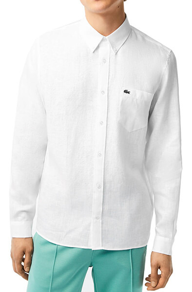 Πουκαμισο Lacoste Linen Ch5692 001 Λευκο (44) - Ανδρας-πουκαμισα (PL3 ...