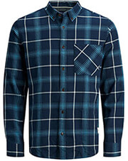 Πουκαμισο Jack & Jones Jorgrayson Καρο 12195944 Μπλε/τυρκουαζ - Ανδρας ...