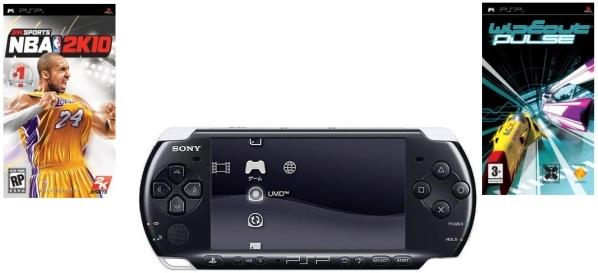 Sony Psp 3004 Console Bl+nba 2k10+wipeout: Pulse - Console (PSP.0274)