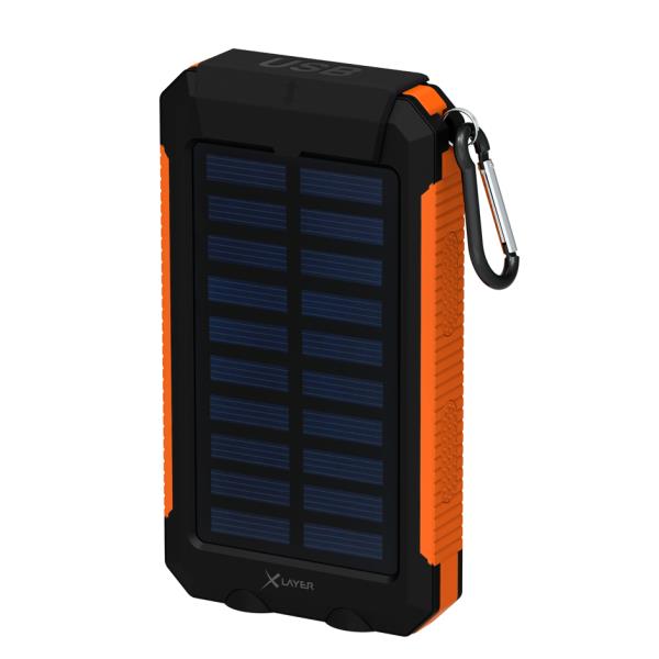 Xlayer Powerbank Plus Solar 8000mah Black/orange - Powerbanks (TEL.031436)