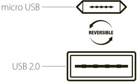 Forever Reverse Double Sided Micro USB Cable Black - Καλωδιο (TEL.033028)