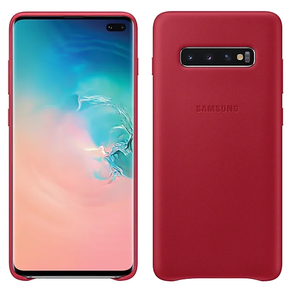 Samsung Galaxy S10 Plus Leather Cover Ef-vg975lr RED - Θηκη (TEL.059126)