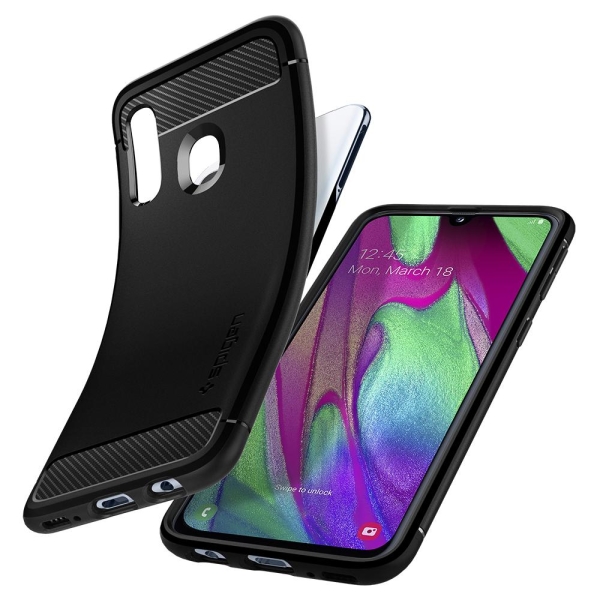 Spigen Rugged Armor Back Cover Case For Samsung Galaxy A40 Black - Θηκη ...