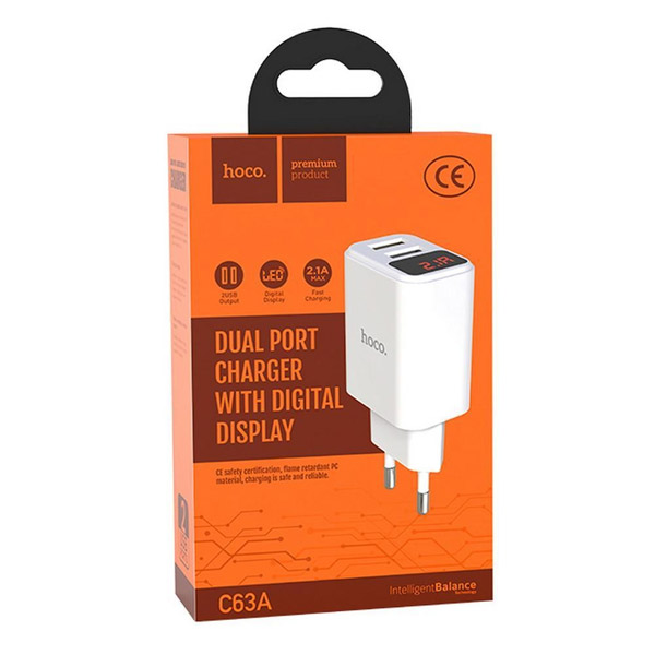 Hoco Travel Charger C63a Victoria Dual Port Charger With Digital ...