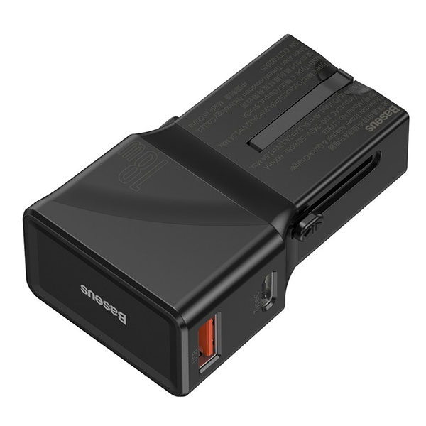 Baseus 2 Port Universal Conversion Plug PPS Charger USB + Type-c 18W ...