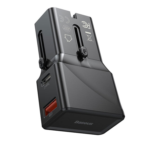 Baseus 2 Port Universal Conversion Plug PPS Charger USB + Type-c 18W ...