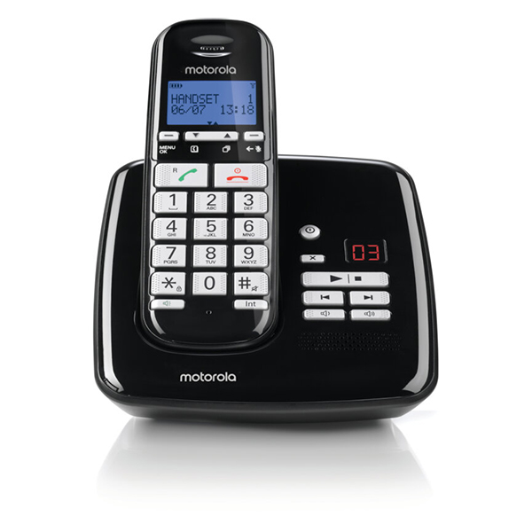 Motorola S3011 Black GR Ασυρματο Τηλεφωνο Με Τηλεφωνητη Συμβατο Με ...