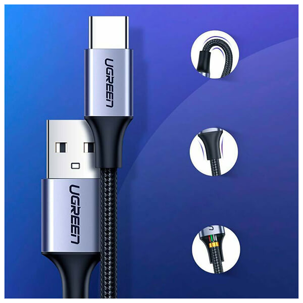 Ugreen Charging Cable Us288 Type-c Black 2M 60128 3A - Καλωδιο (TEL.200676)