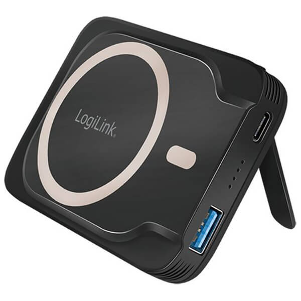 Logilink Pa0287 Wireless Power Bank 5000mah Usb-c PD 3.0 + Usb-a QC 3.0 ...