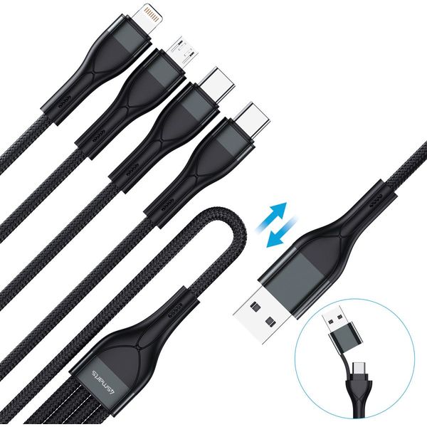 4smarts USB Type-c/type-a Multi-charging Cable 4-in-2 1.2m Black ...