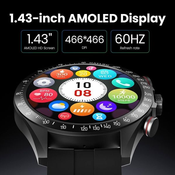 Haylou Solar PRO Black - Call Watch 1,43 Amoled 466x466 20D 100 Faces ...