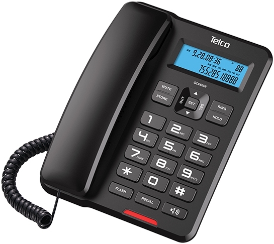 Telco GCE 6259 Επιτραπεζιο Τηλεφωνο Με Αναγνωριση Κλησης Μαυρο ...