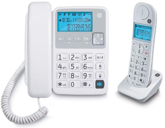 General Electric Ce30554ge2 Corded & Cordless Table Phone White ...