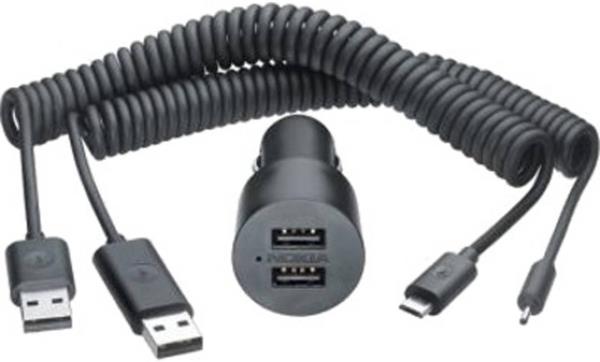 Nokia Car Charger Dc 20 Dual 2x 1000mah Micro Usb 2mm Nokia Cable