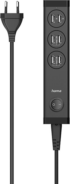 Hama 223201 USB Multi-charger, 6 Ports, Usb-a For Tablets AND ...