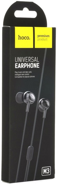 Hoco Earphones Universal With MIC M3 Black - Handsfree (TEL.066147)