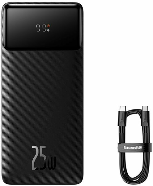 Baseus Powerbank Bipow 20000mah 2X USB + Usb-c 25W Black - Powerbanks (TEL.209486)