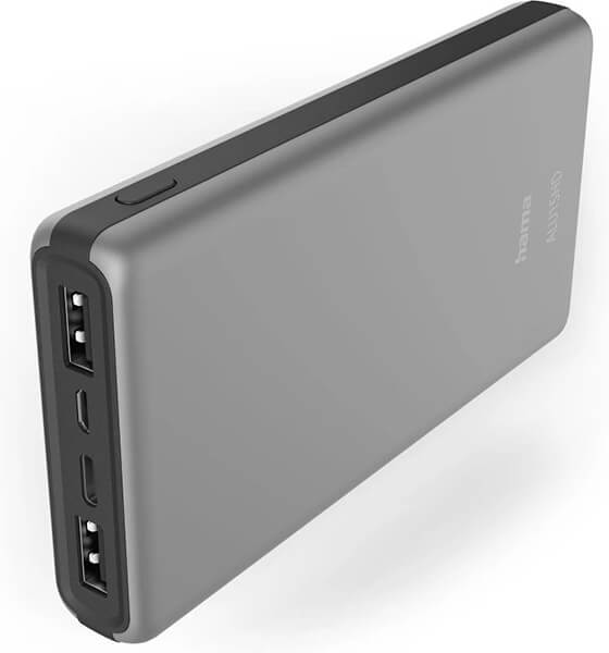 Hama 201656 Alu15hd Power Pack, 15000 Mah, 3 Outputs: 1 X Usb-c, 2 X ...
