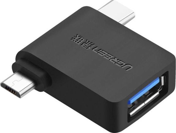 Ugreen U30453 Microusb / Usb-c TO Usb-a OTG Adapter Black - Ανταπτορες ...