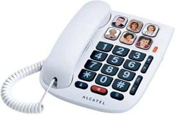 Alcatel Ενσυρματο Τηλεφωνο Με 6 Μεγαλα Πληκτρα Αμεσης Κλησης Λευκο ...
