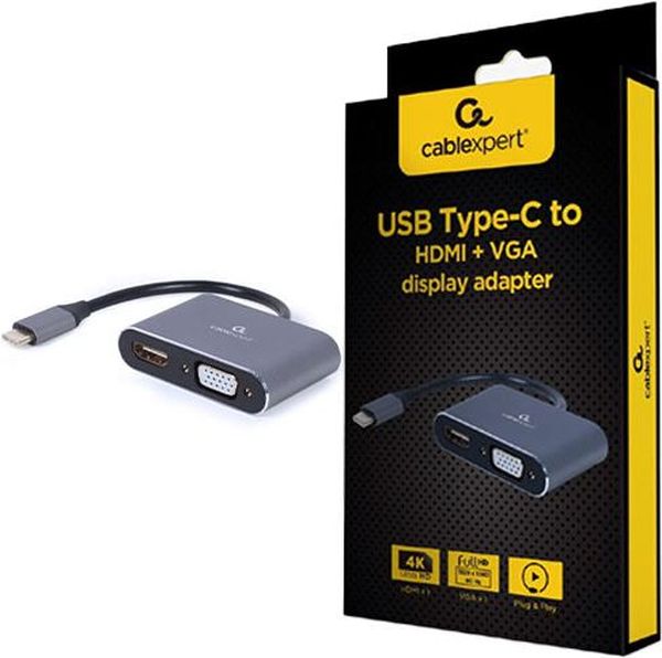 Cablexpert USB Type-c TO Hdmi + VGA Display Adapter Space Grey Retail ...