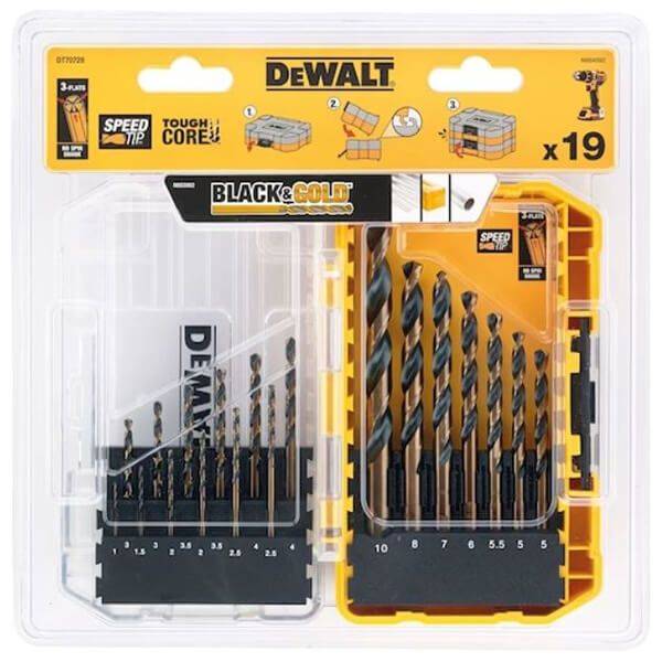Σετ 19 Τεμ Dewalt Τρυπανια Μεταλλου T-stak Κασετινα Dt70728-qz ...