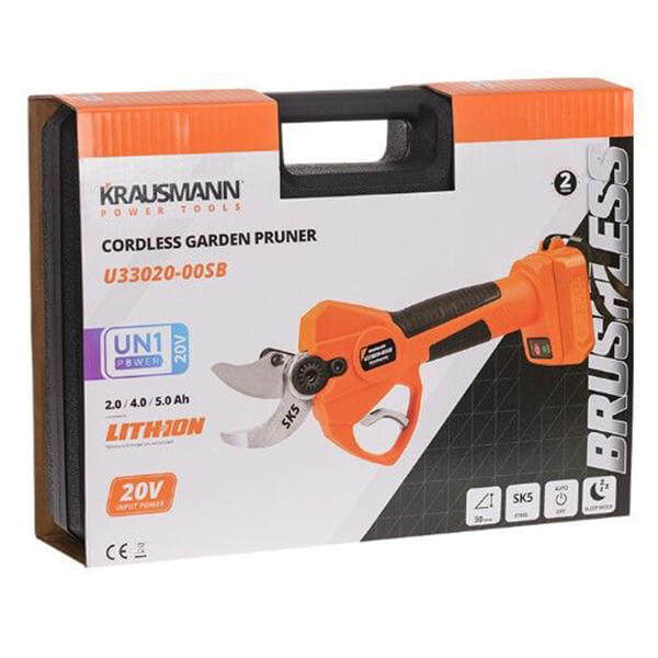 Ψαλιδι Κλαδεματος Μπαταριας Krausmann Pruner 20v 4ah Li-ion Brushless ...