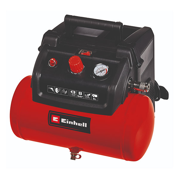 Κομπρεσερ Αερος Ηλεκτρικο Einhell Tc-ac 190/6 Of Set 1100watt 8 Bar ...