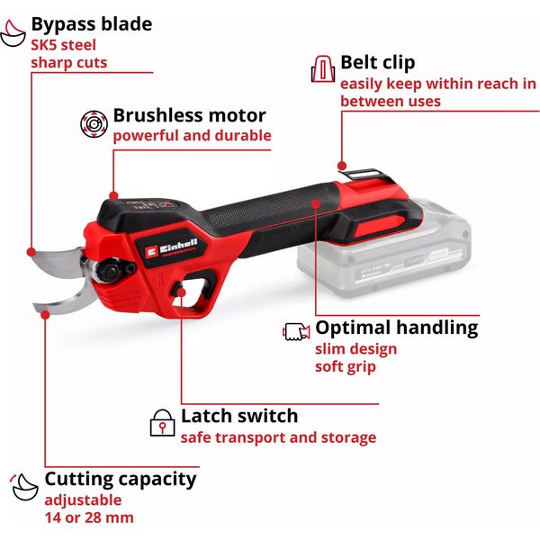 Einhell Professional Ψαλιδι Κλαδεματος Gp-ls 18/28 Li Bl-solo 3408320 ...