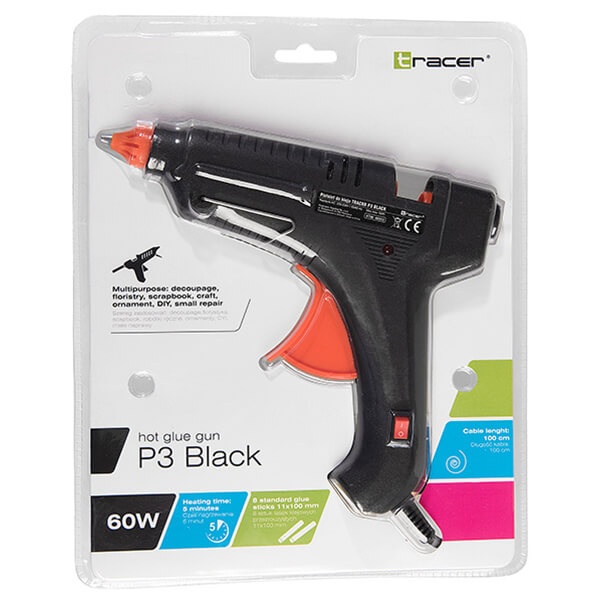 Πιστολι Σιλικονης Tracer P3 Glue Gun Black 60w + 8 Sticks - Εργαλεια ...