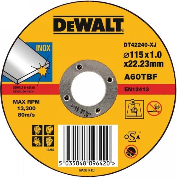 Δισκοι Κοπης Σιδηρου & Inox Dewalt 115χ1χ22.2μμ Dt42240z - Αναλωσιμα ...