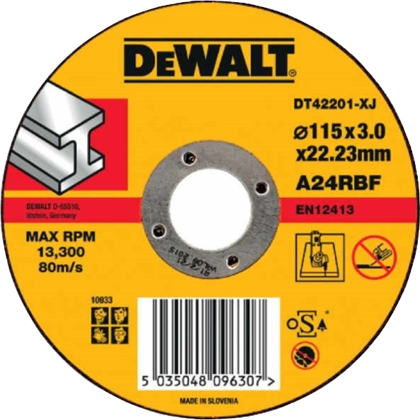 Δισκος Κοπης Σιδηρου Dewalt 115 X 3 X 22.2 Dt42201 - Αναλωσιμα ...