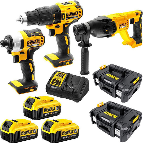 Σετ Brushless Πιστολετο + Παλμικο + Δραπανοκατσαβιδο Dewalt 18v 3x4ah ...